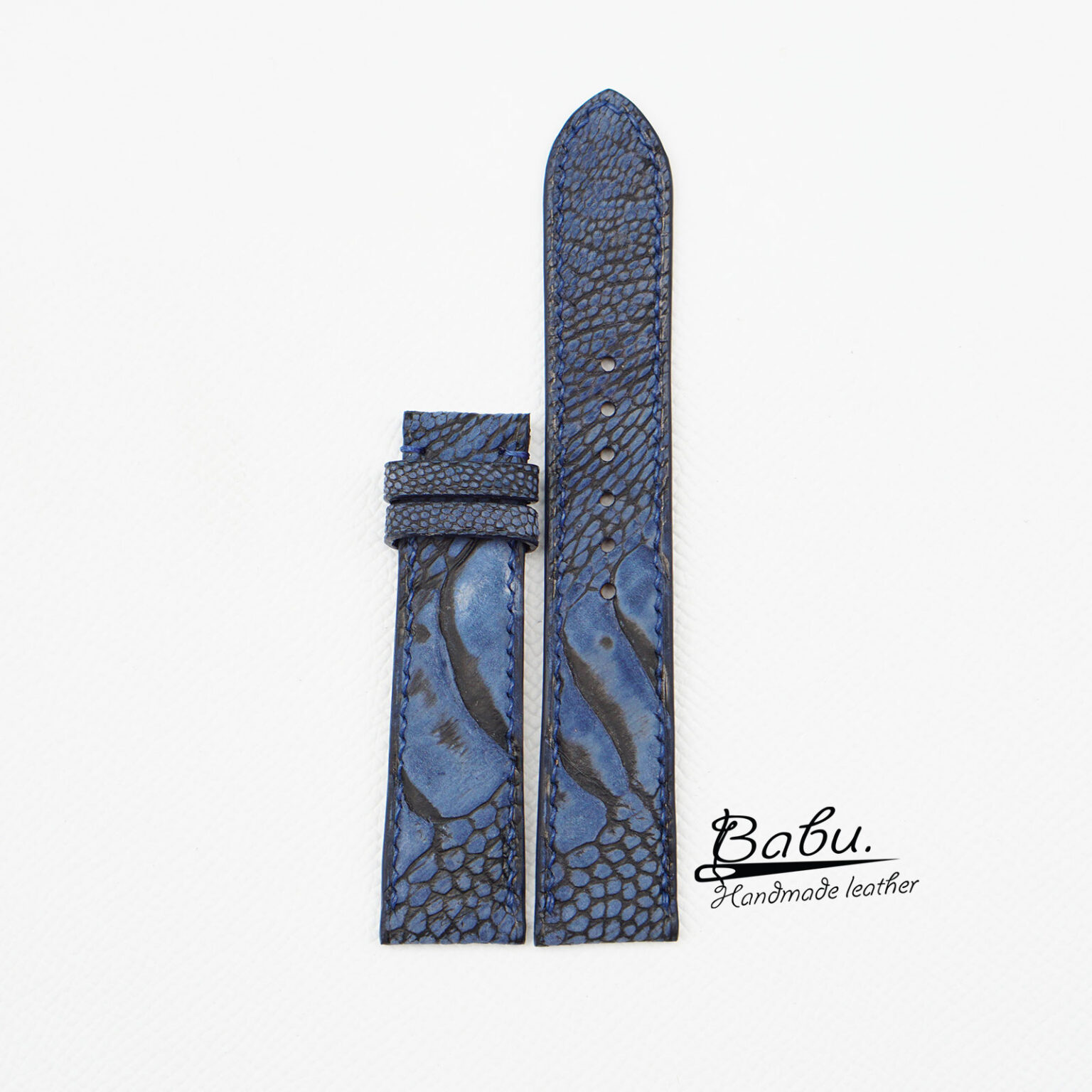 Nubuck Ostrich watch strap, Handmade Ostrich leg leather watch band SW167