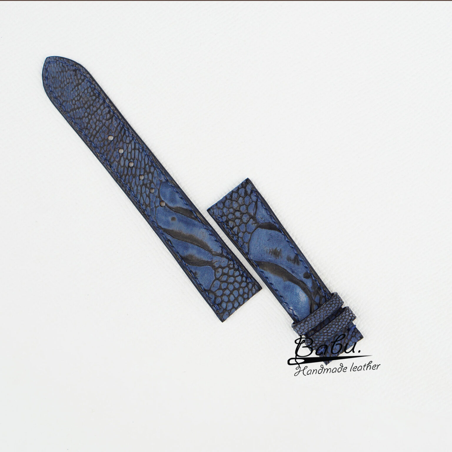 Nubuck Ostrich watch strap, Handmade Ostrich leg leather watch band SW167