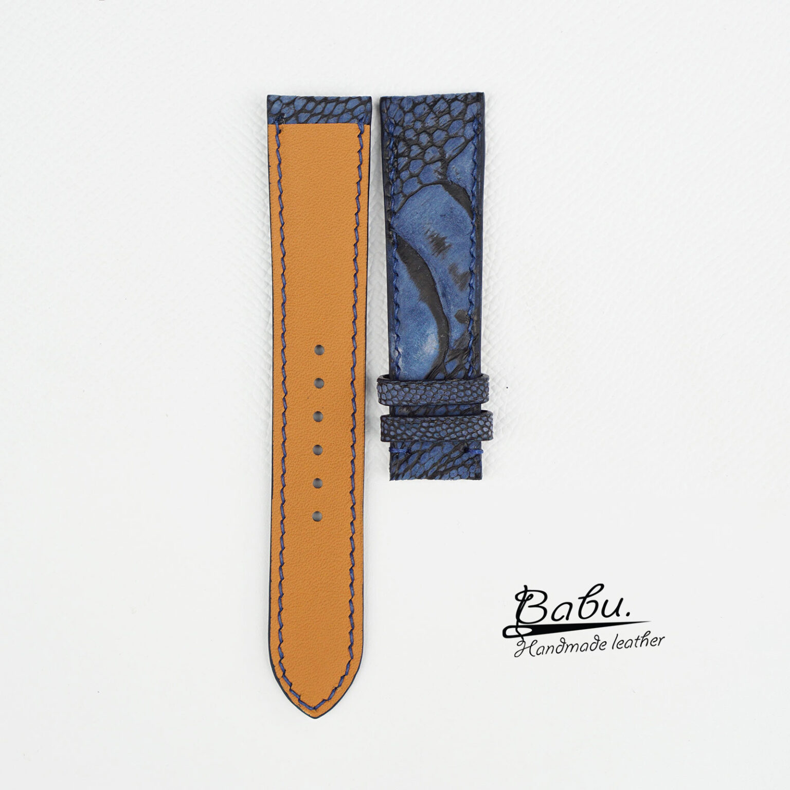 Nubuck Ostrich watch strap, Handmade Ostrich leg leather watch band SW167