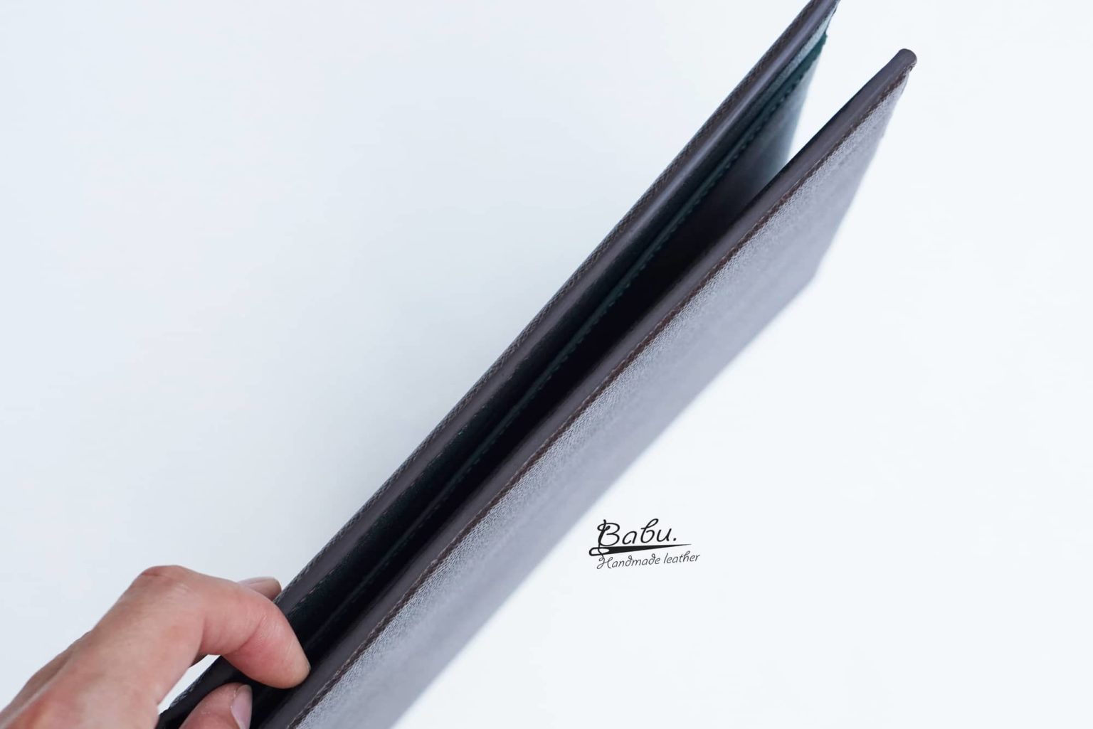 Dark Brown Epsom leather pad folder, Handmade leather portfolio A4 LP085