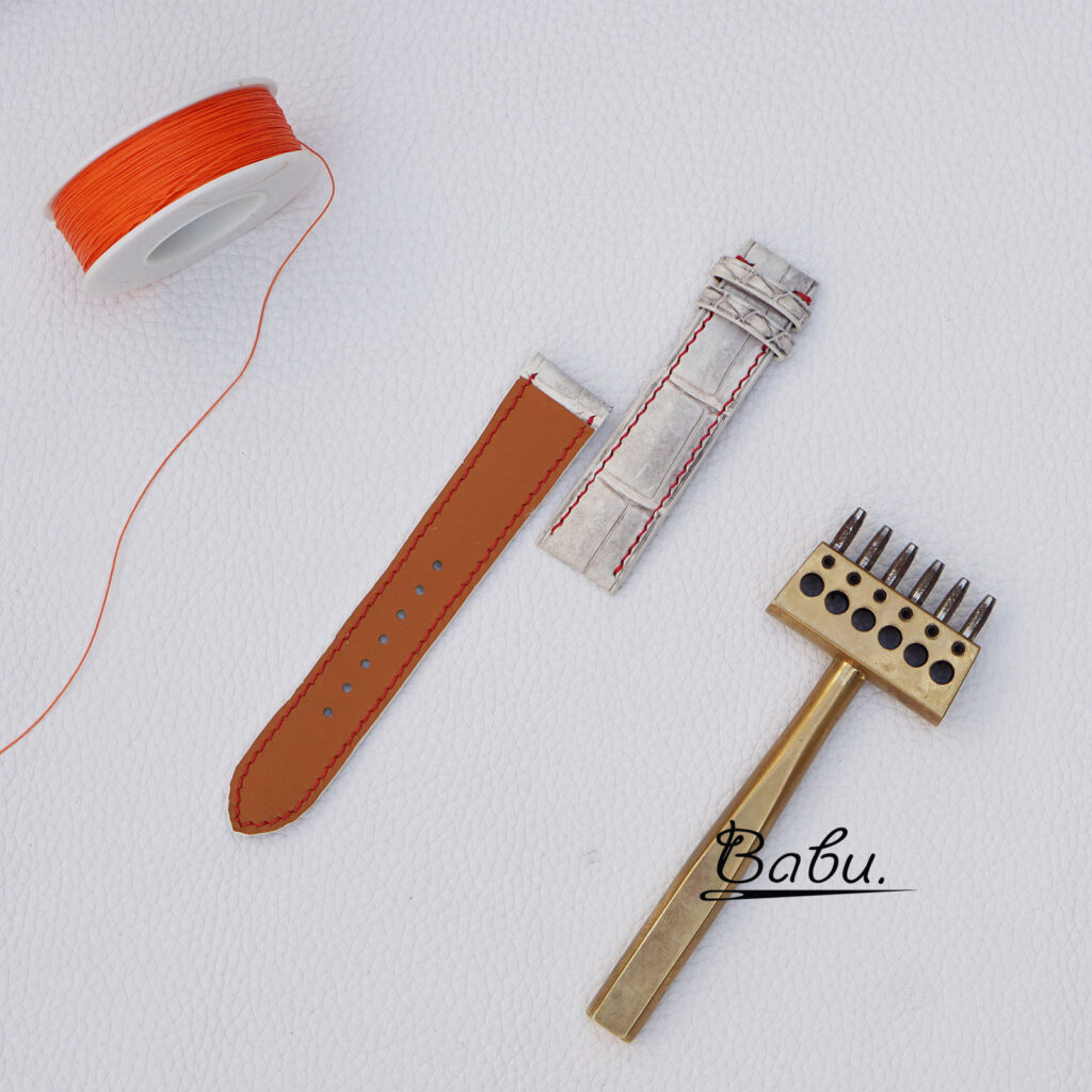 Himalayan Alligator leather watch band, Bespoke alligator strap SW292