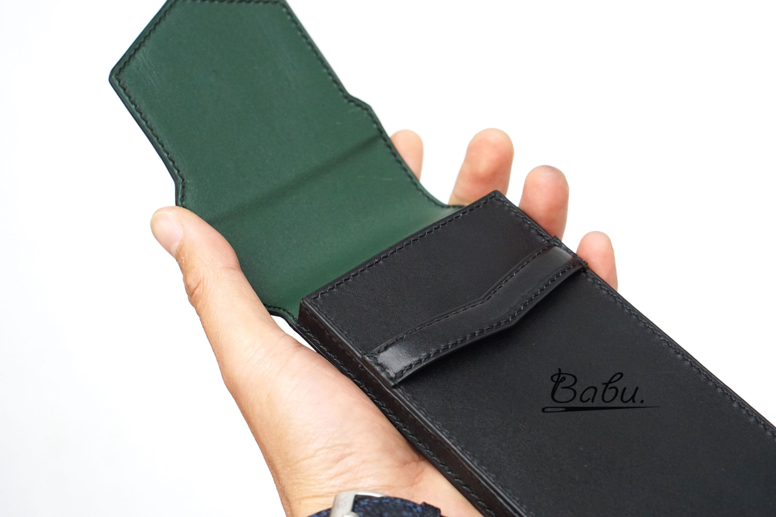 Handmade leather case for MetaVertu, Black Nappa leather phone case PHL023