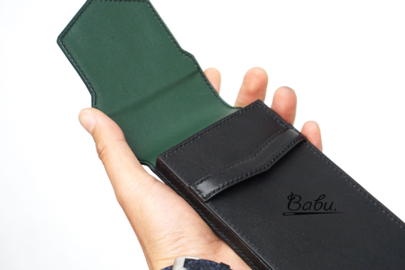 Handmade leather case for MetaVertu, Black Nappa leather phone case PHL023