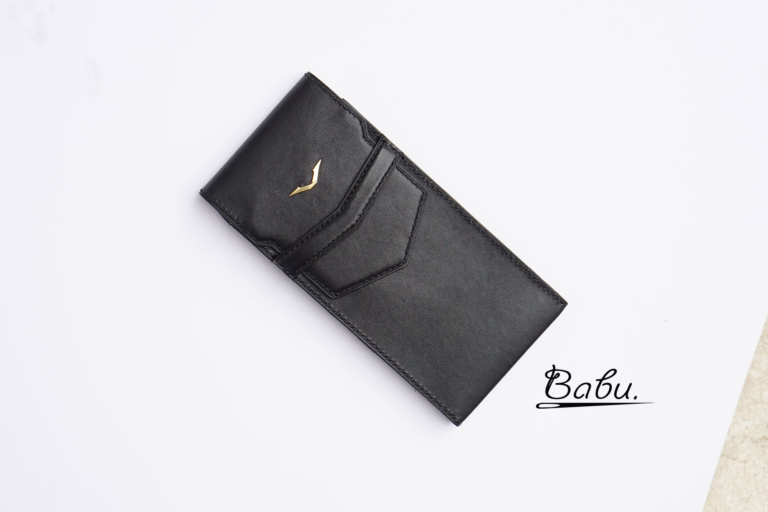 Handmade leather case for MetaVertu, Black Nappa leather phone case PHL023