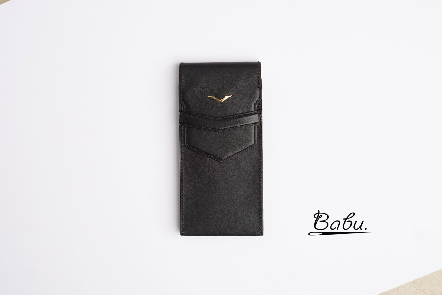 Handmade leather case for MetaVertu, Black Nappa leather phone case PHL023